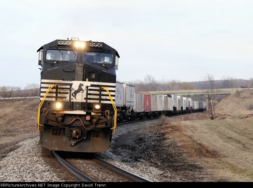NS 8956 leads Westbound NS 23K at Bort Rd.